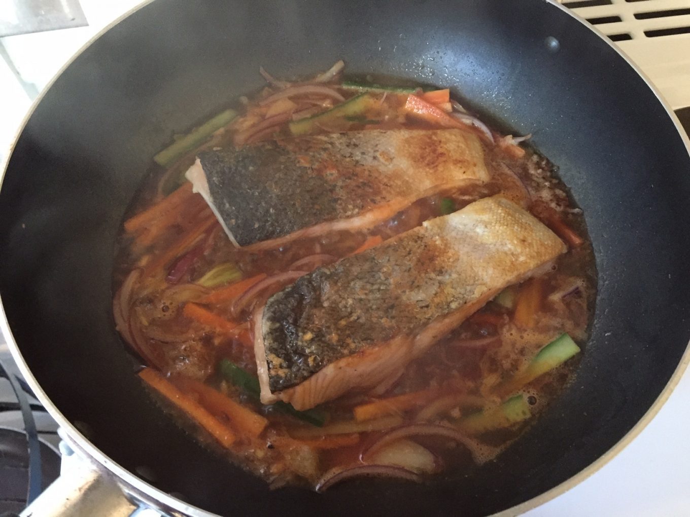 Flavorsome Braised Salmon - Nspirement
