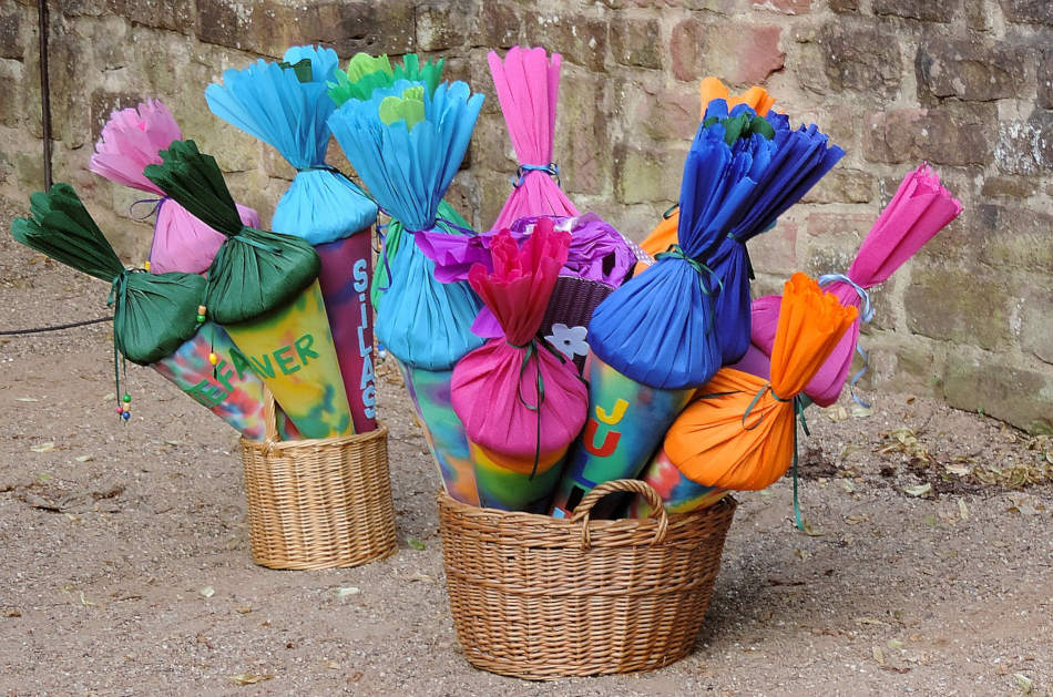 German Children Celebrate School With School Cones - Nspirement