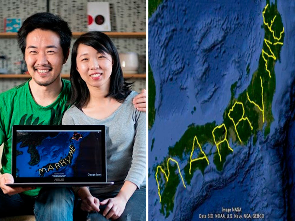 Yasushi 'Yassan' Takahashi: The Man Who Proposed to His Girlfriend Using Google Earth - Nspirement