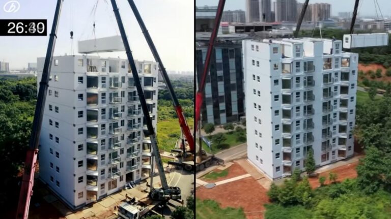 A 10-Story Building Erected in China in Record 28 Hours - Nspirement